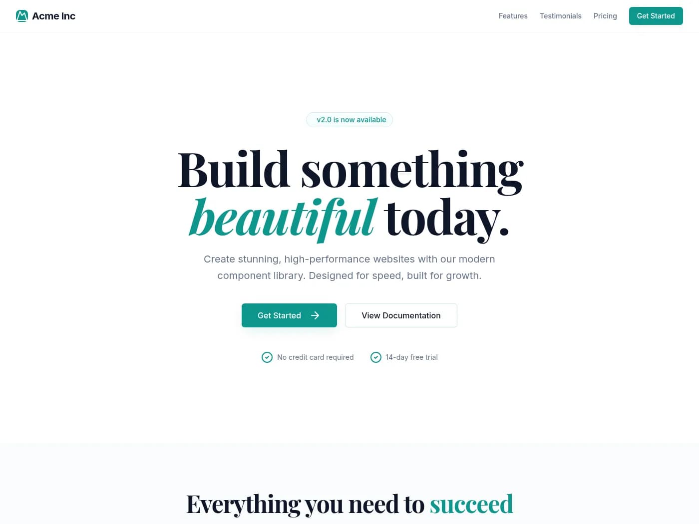 Simple Landing Page