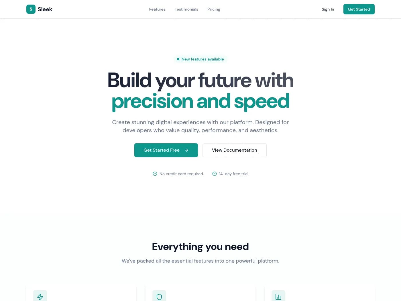 Sleek Landing Page