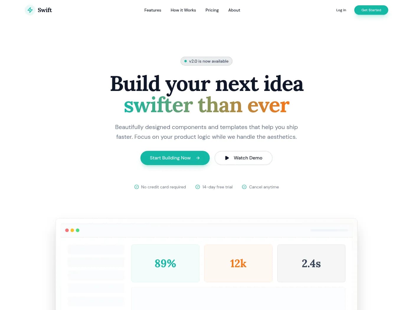 Swift Landing Page