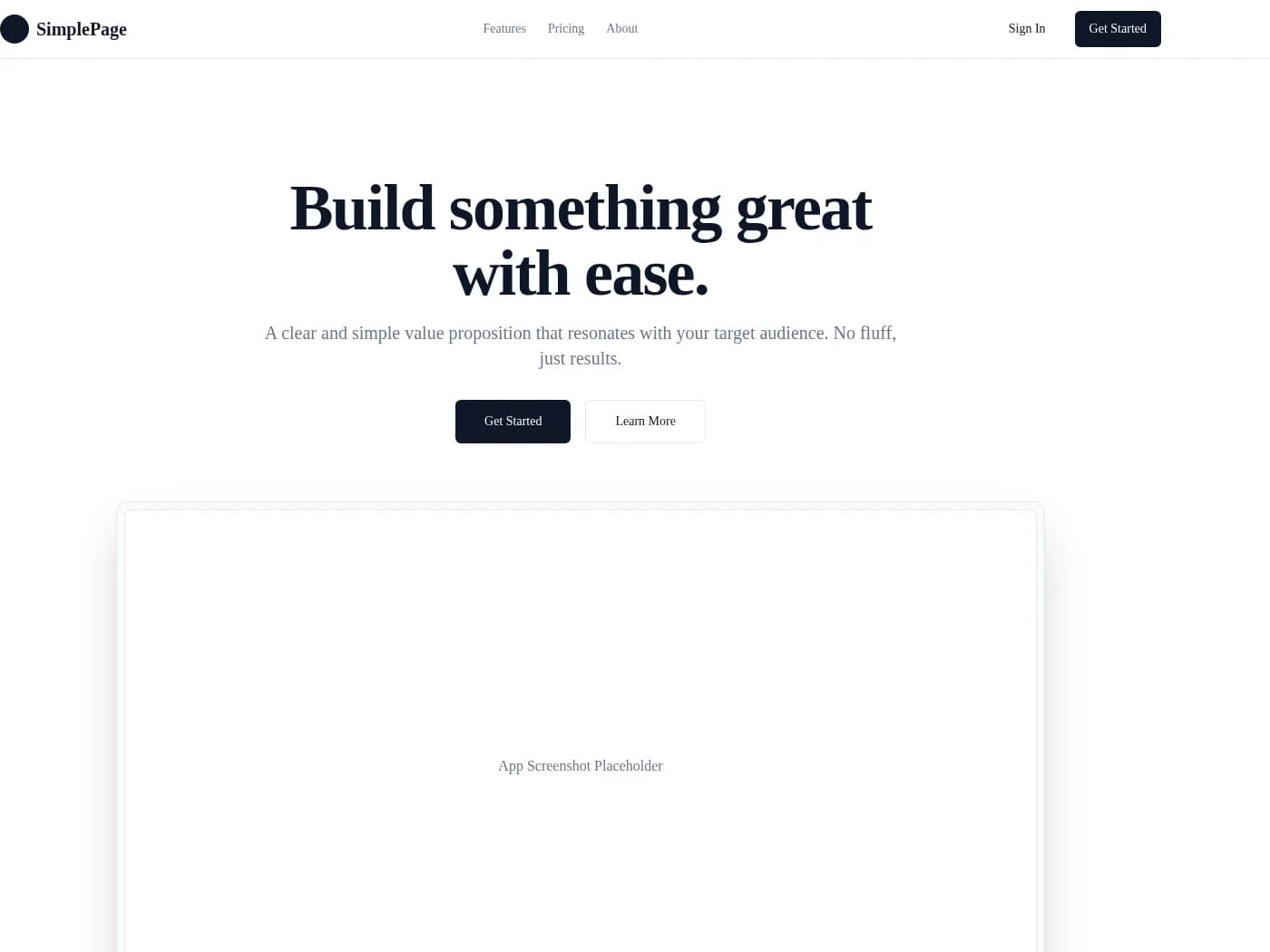 Minimalist Landing Page