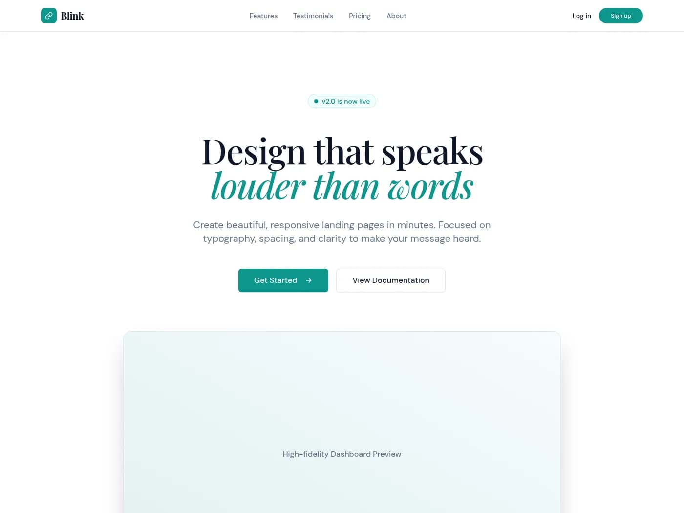 Minimal Landing Page