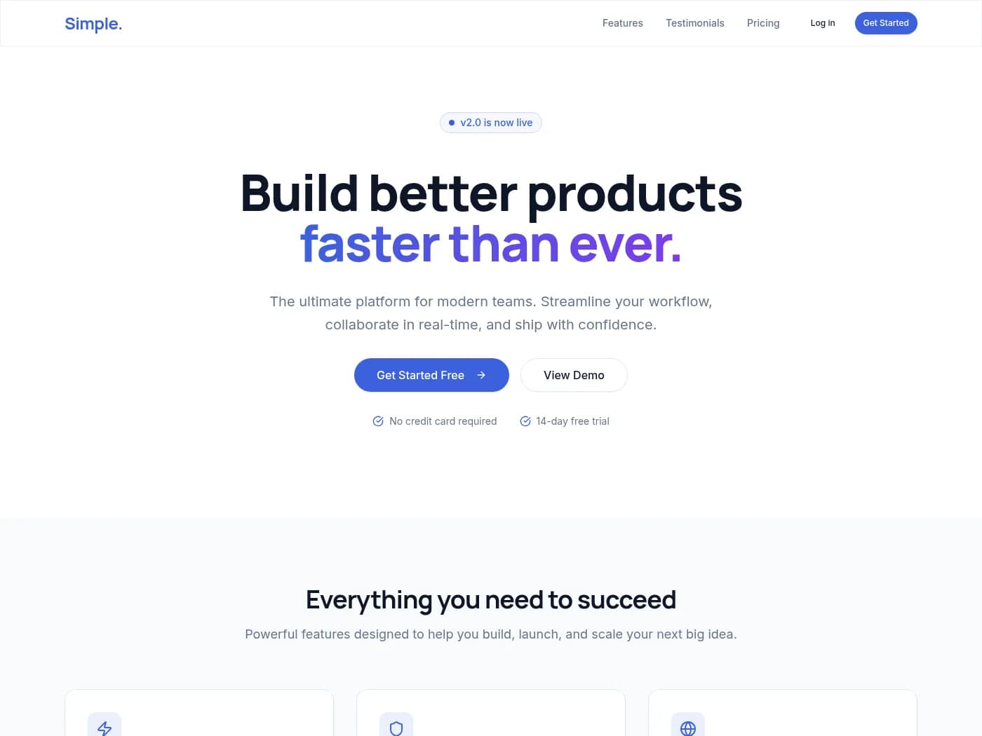 Simple Landing Page