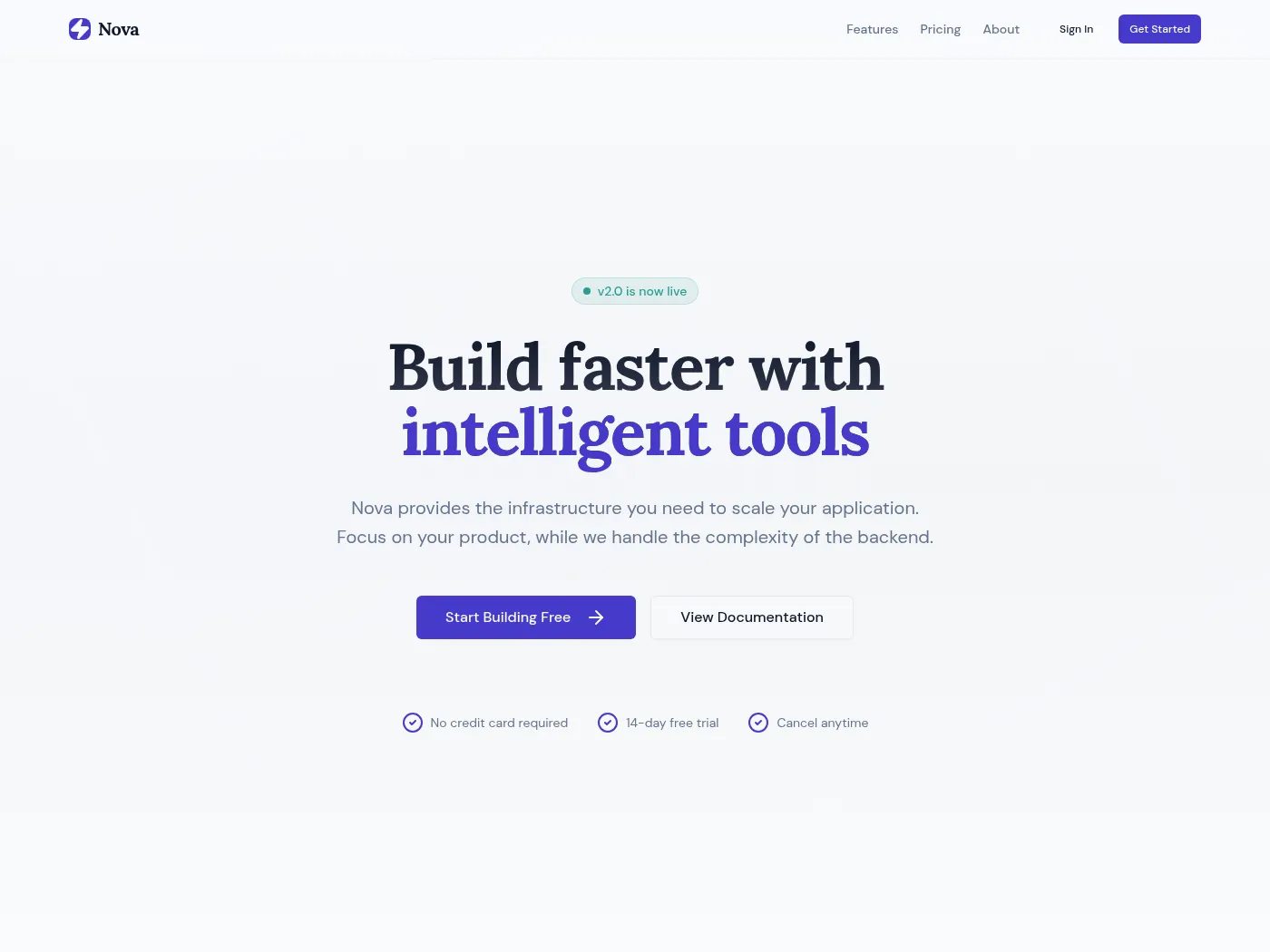QuickStart Landing Page