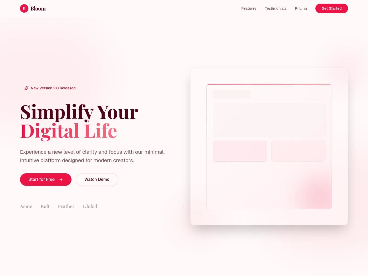 Instant Landing Page
