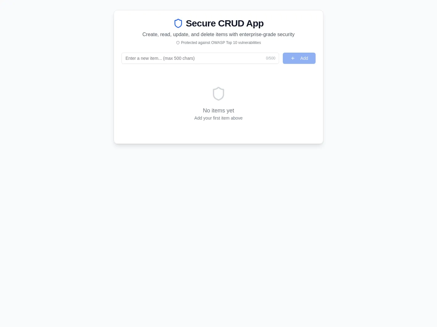 Simple One-Page CRUD App