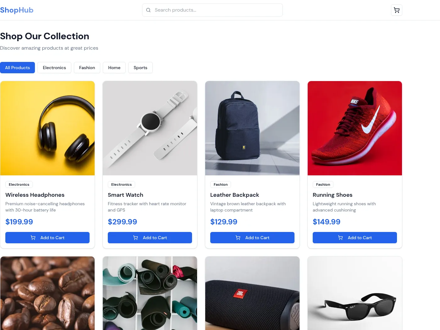 Simple Online Shopping Web Page