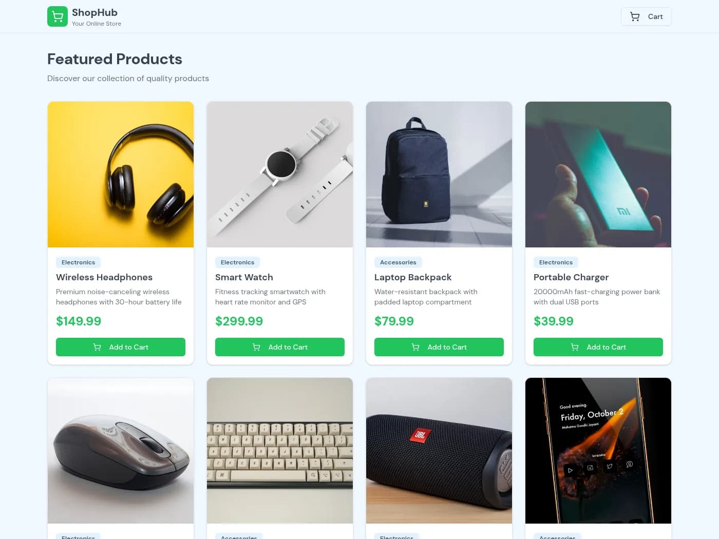 Simple Online Shopping Webpage