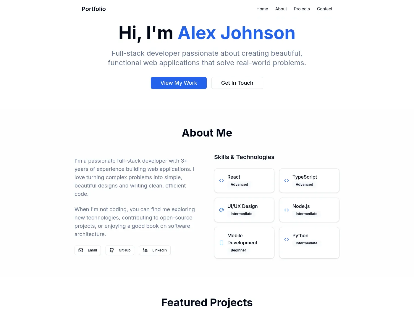 Simple Portfolio Website