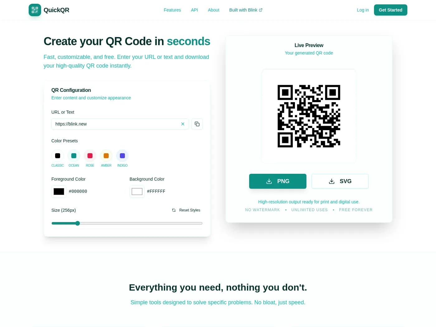 Quick QR Code Generator