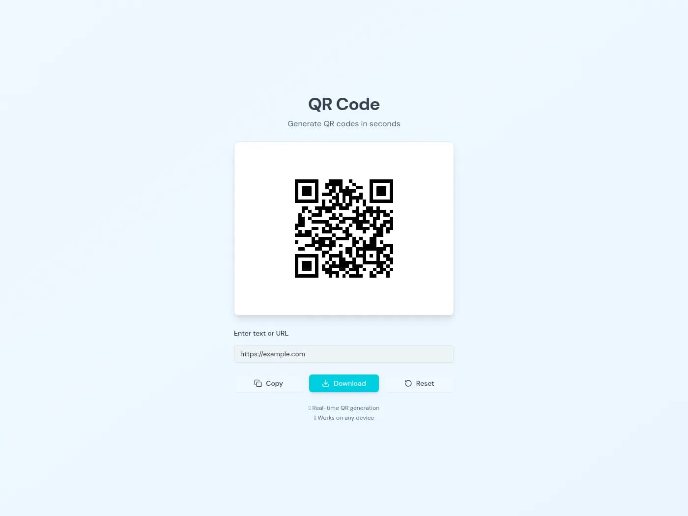 Simple QR Code Generator