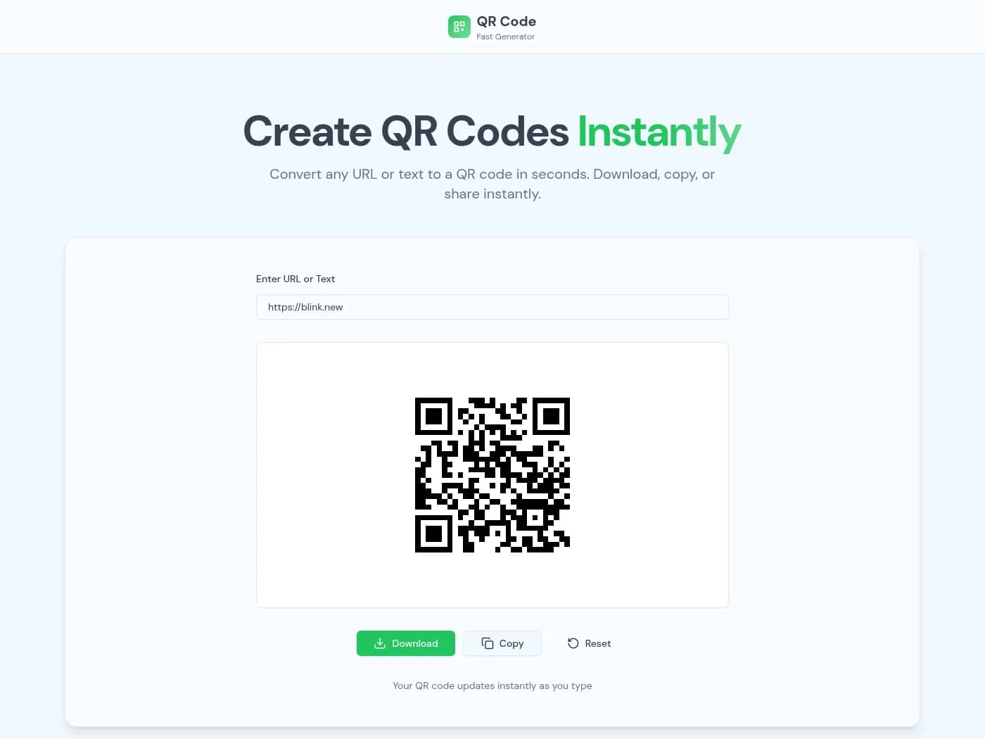 Simple Fast QR Code Generator