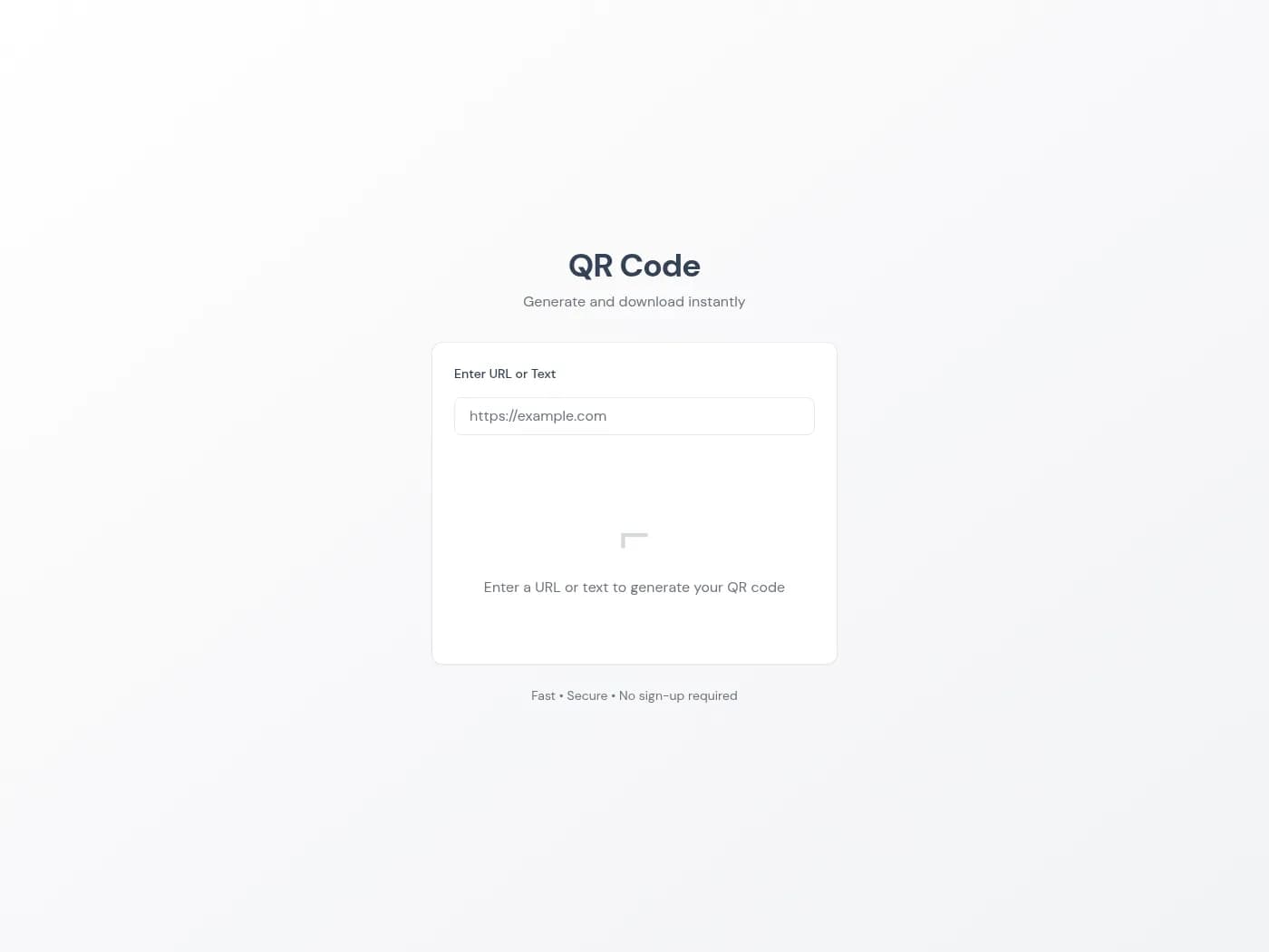 Simple & Fast QR Code Generator