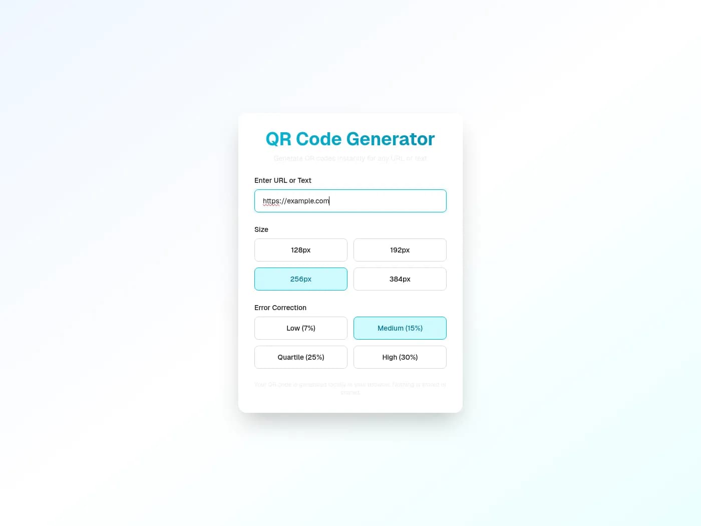 Simple QR Code Generator