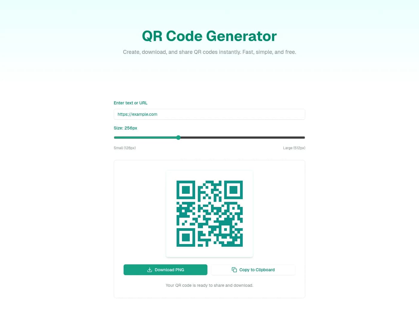 Simple QR Code Generator