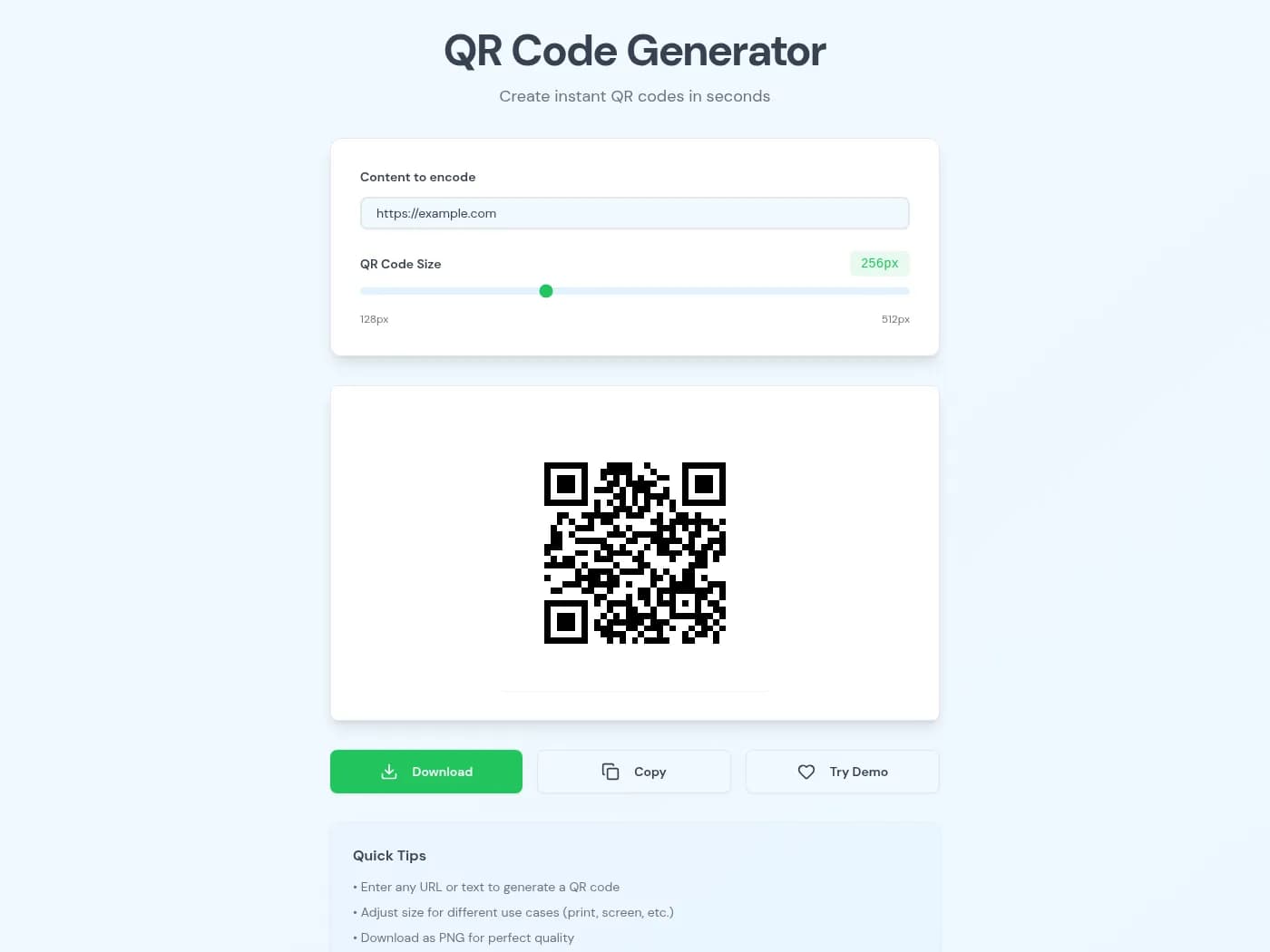 Simple QR Code Instant Generator