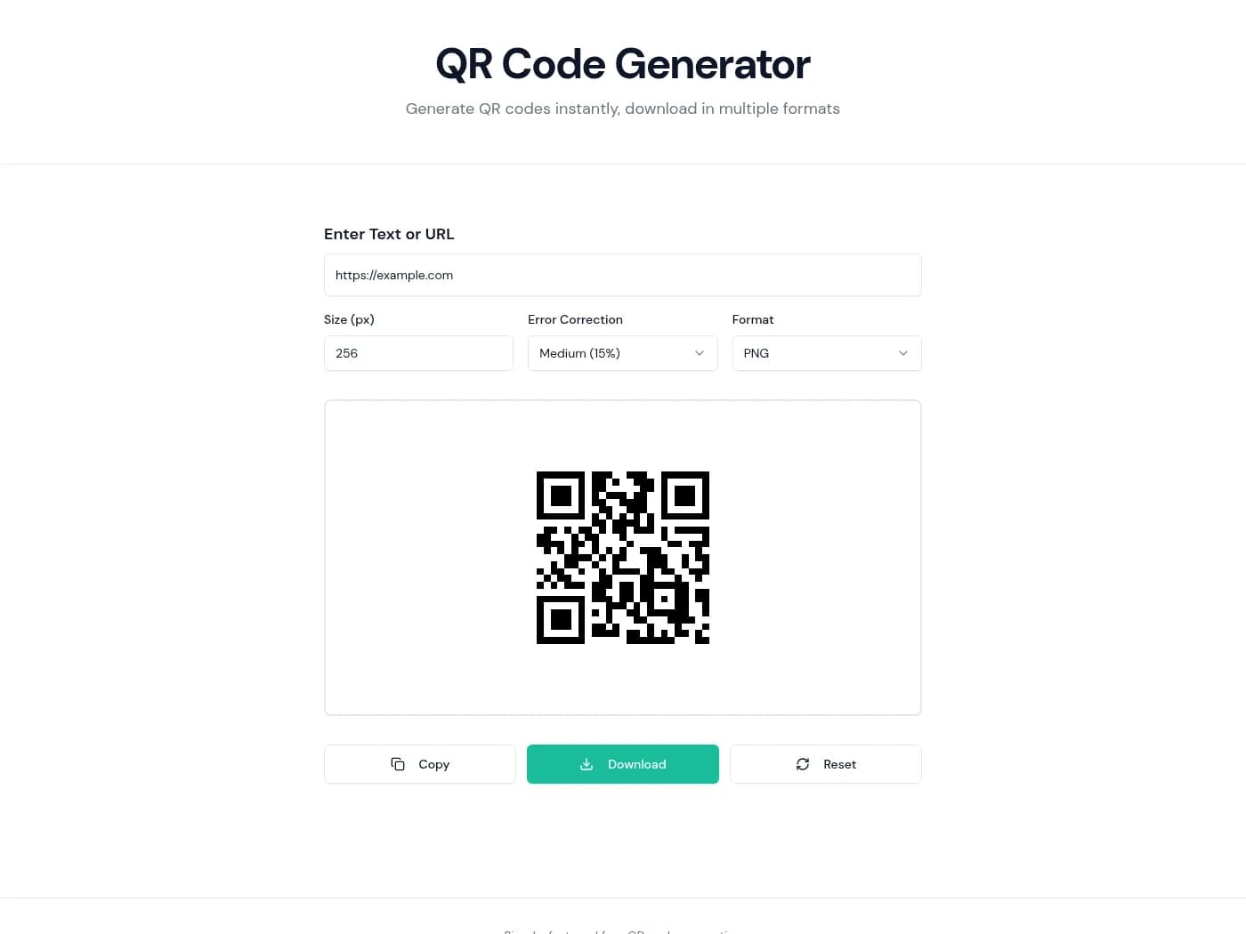 Simple QR Code Generator