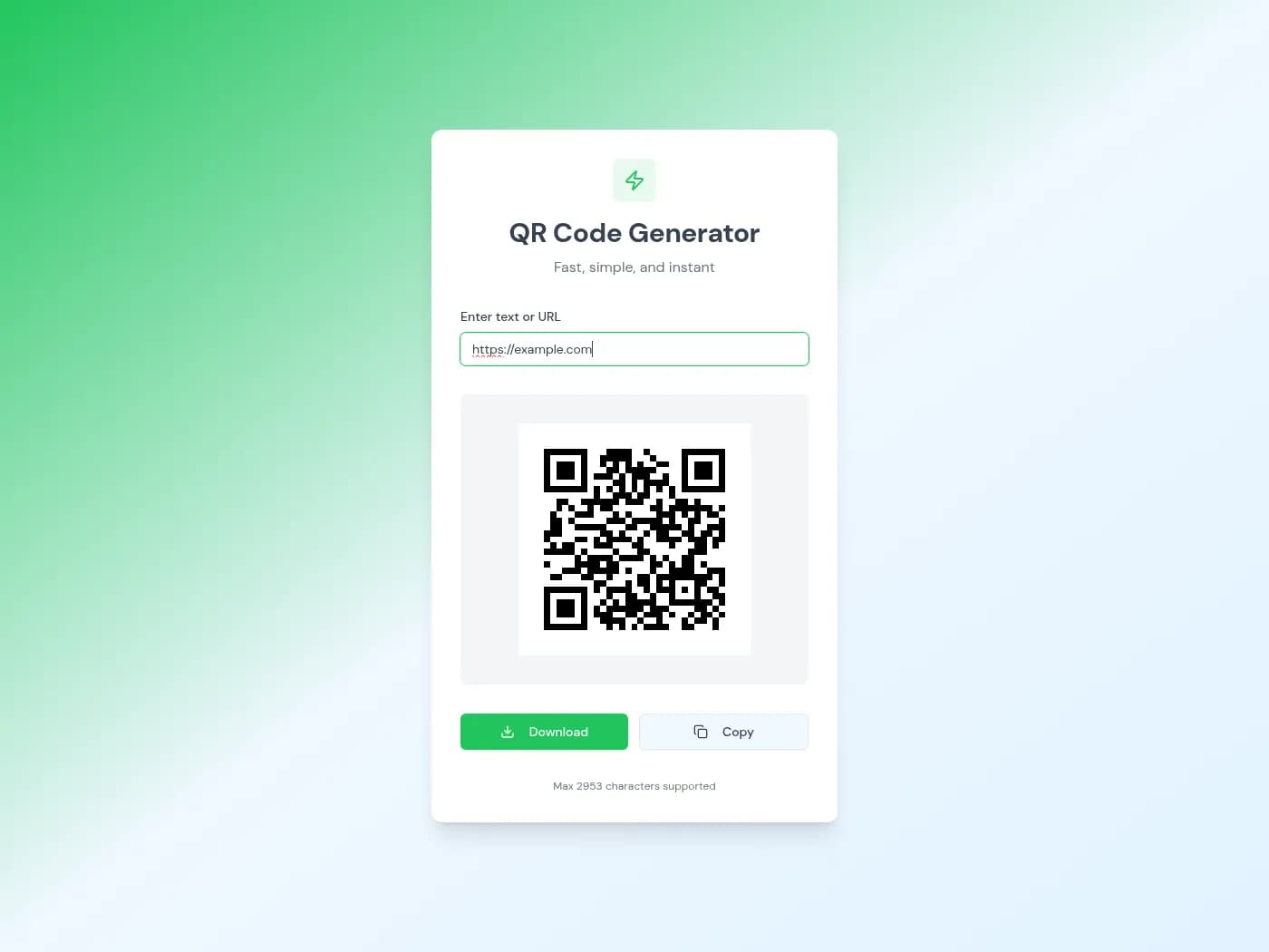 Simple QR Code Generator