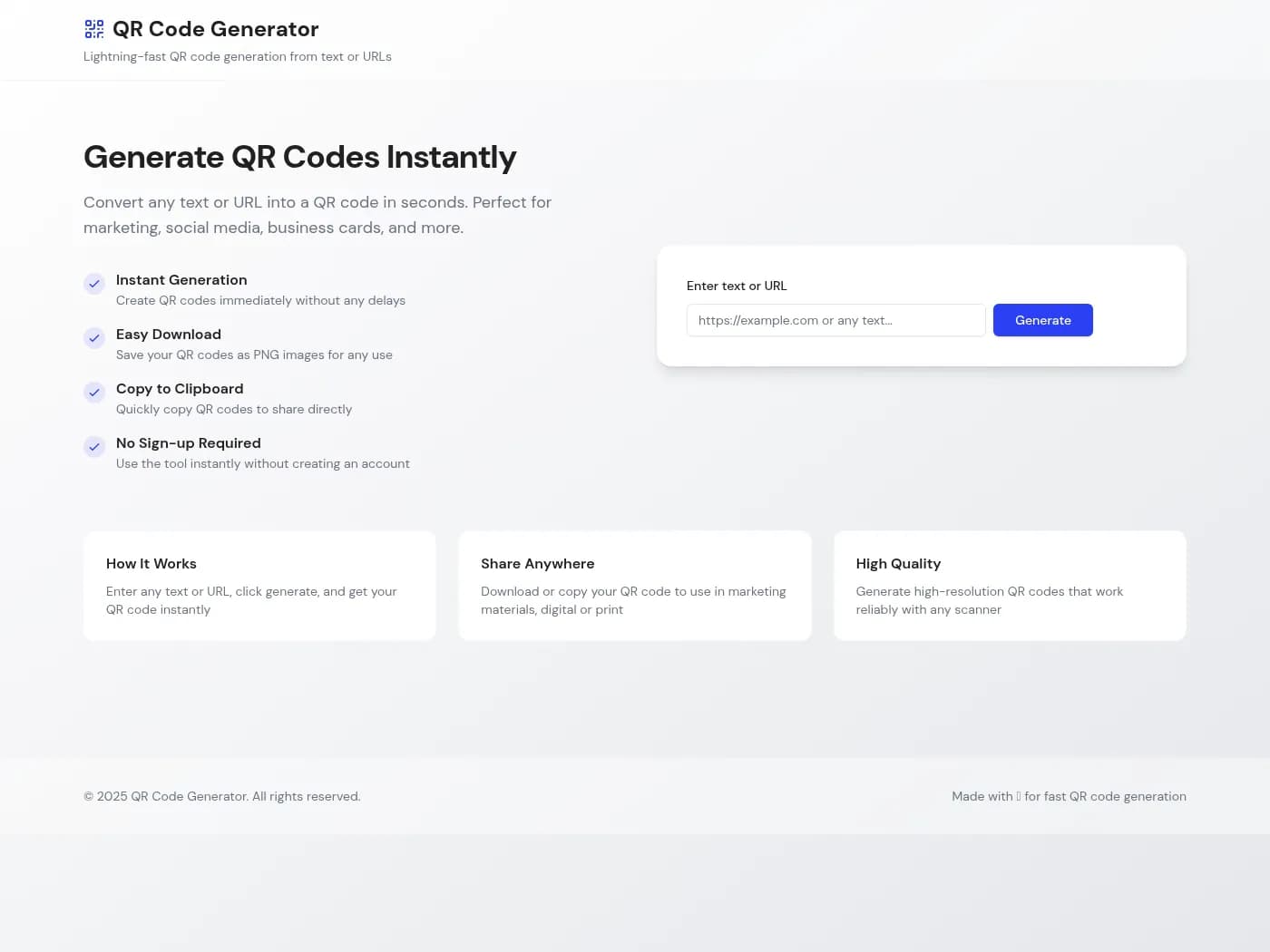 Simple QR Code Generator