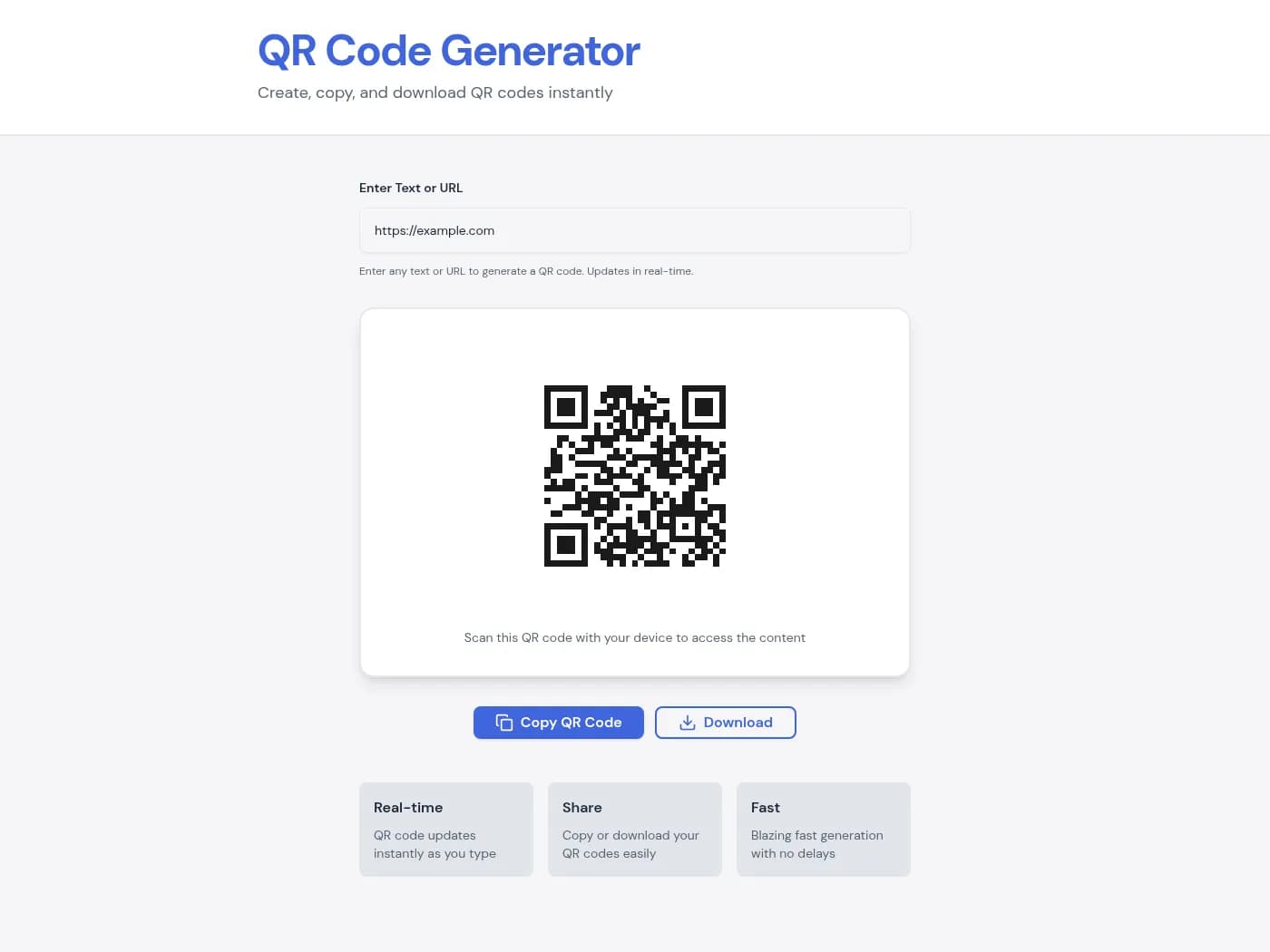 Simple QR Code Generator