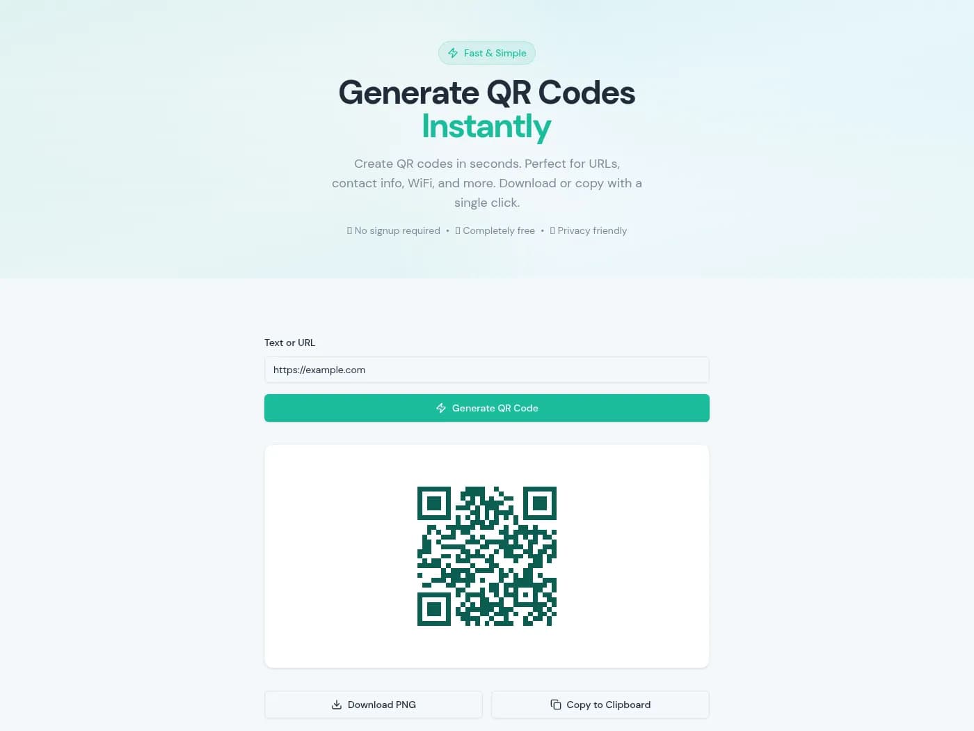 Simple QR Code Generator