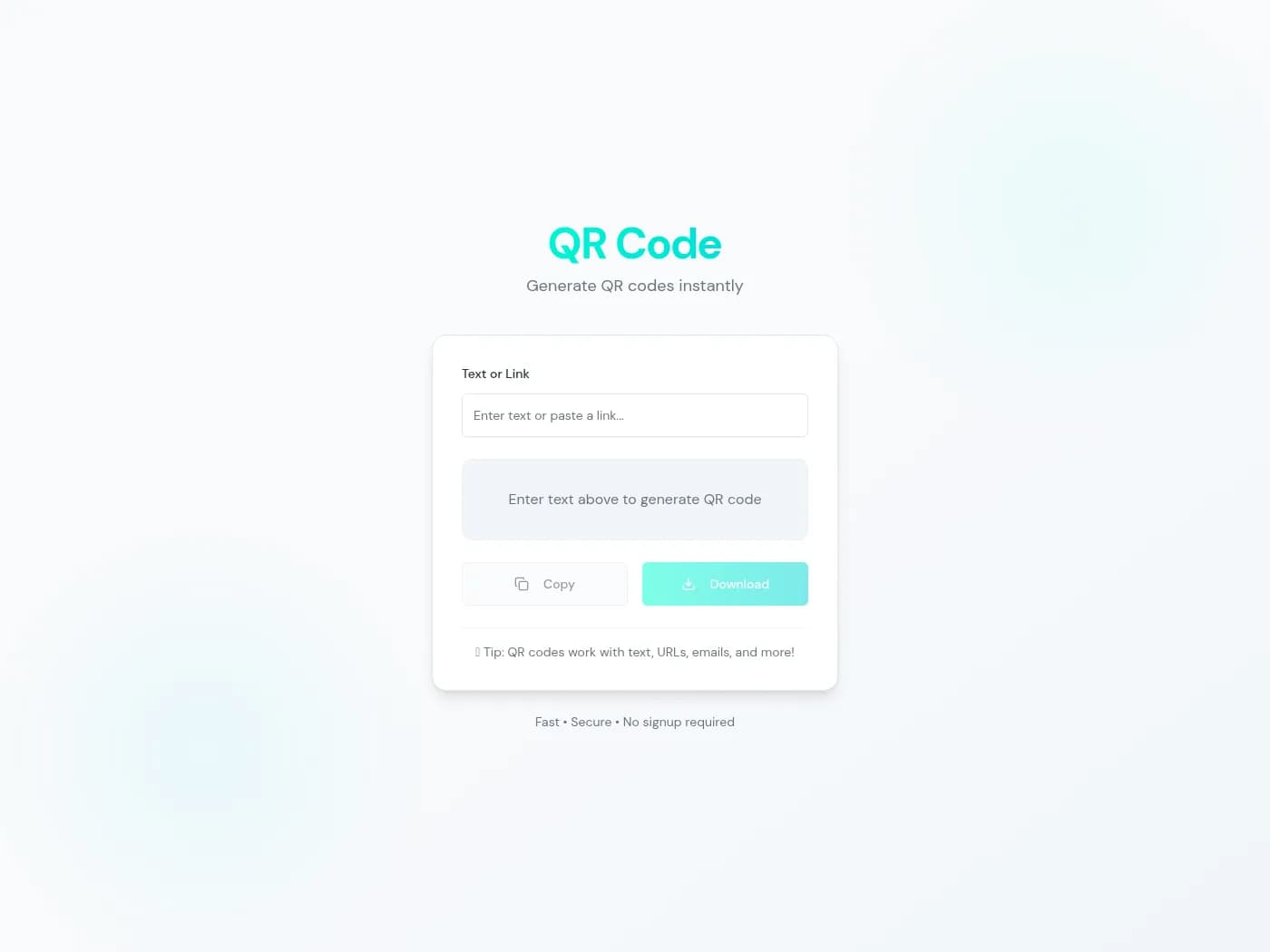 Simple QR Code Fast Generator
