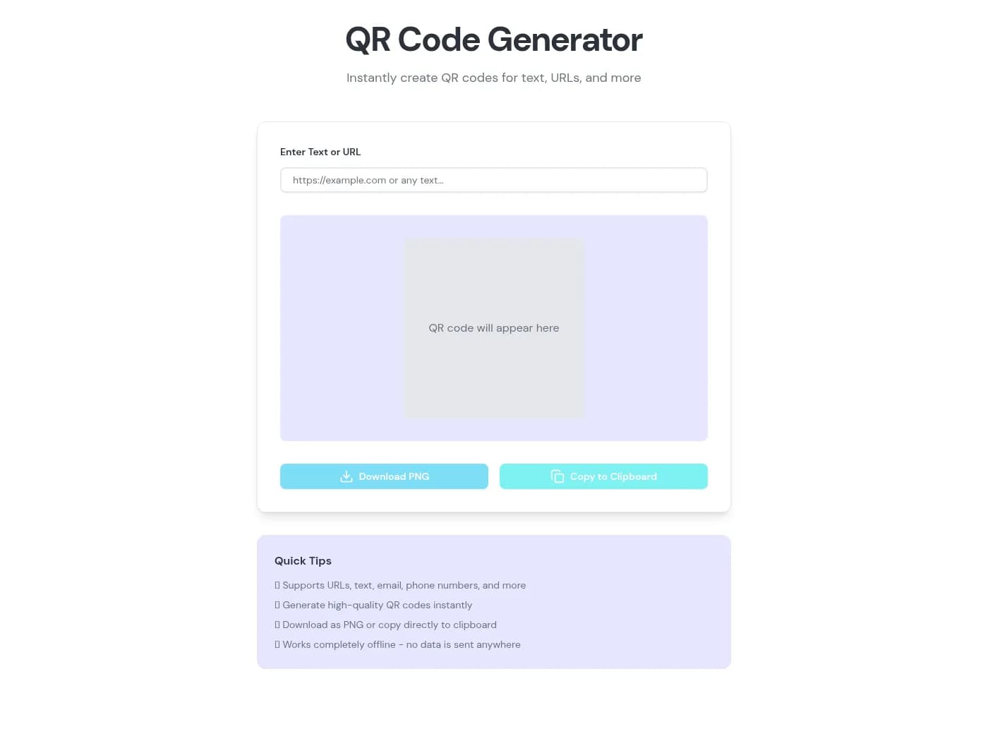 Simple QR Code Fast Generator