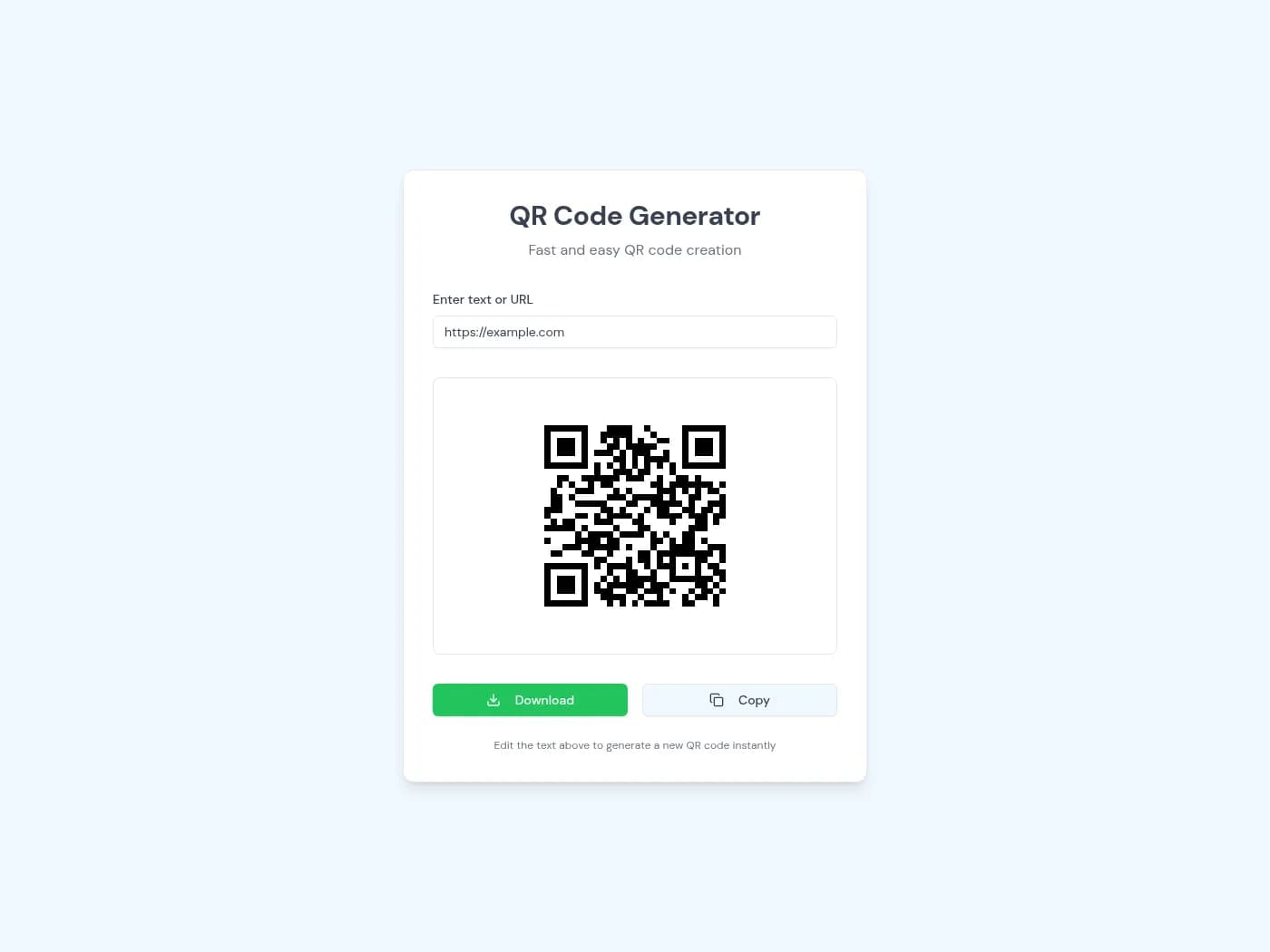 Simple QR Code Generator