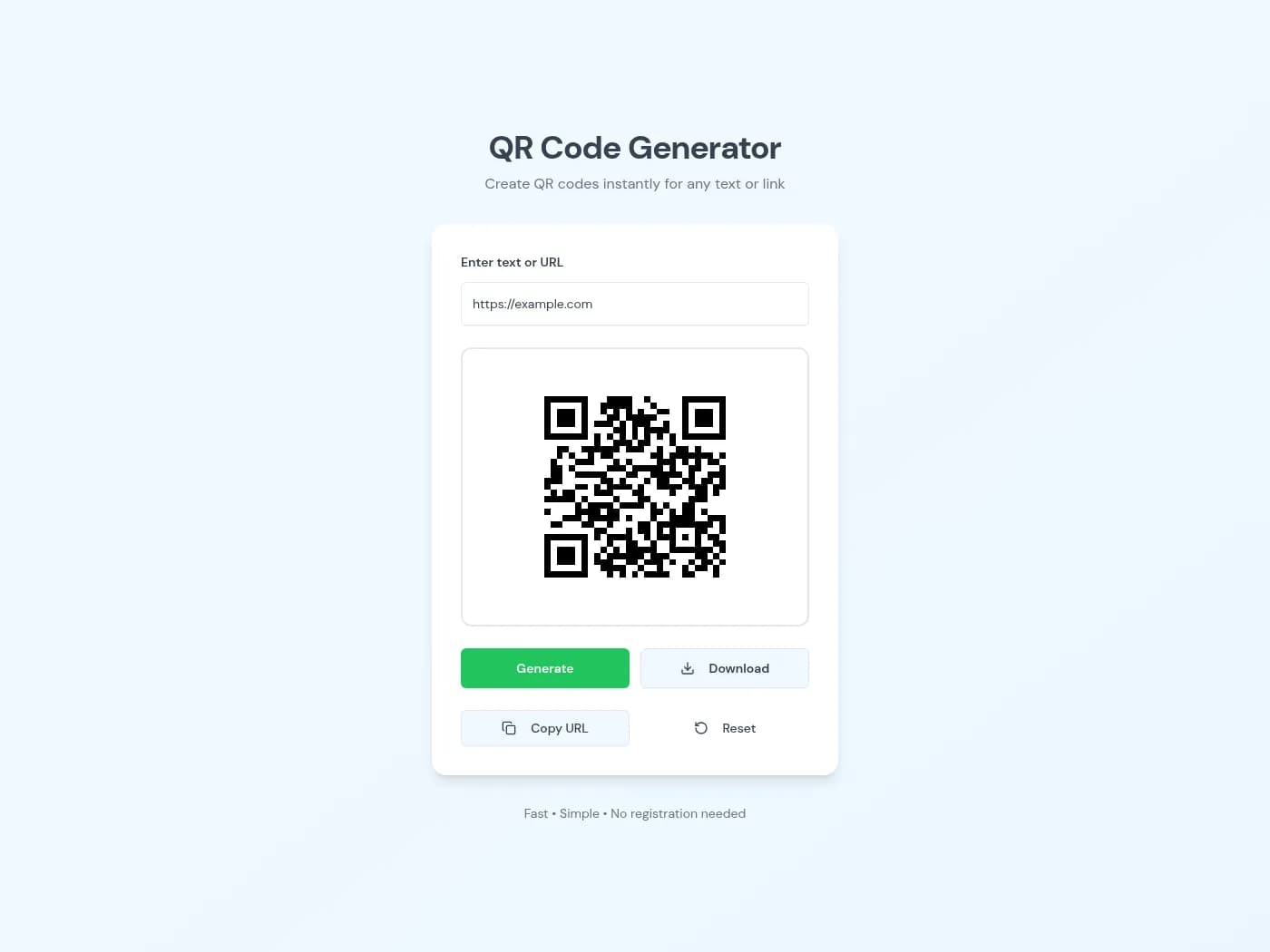 Simple QR Code Generator