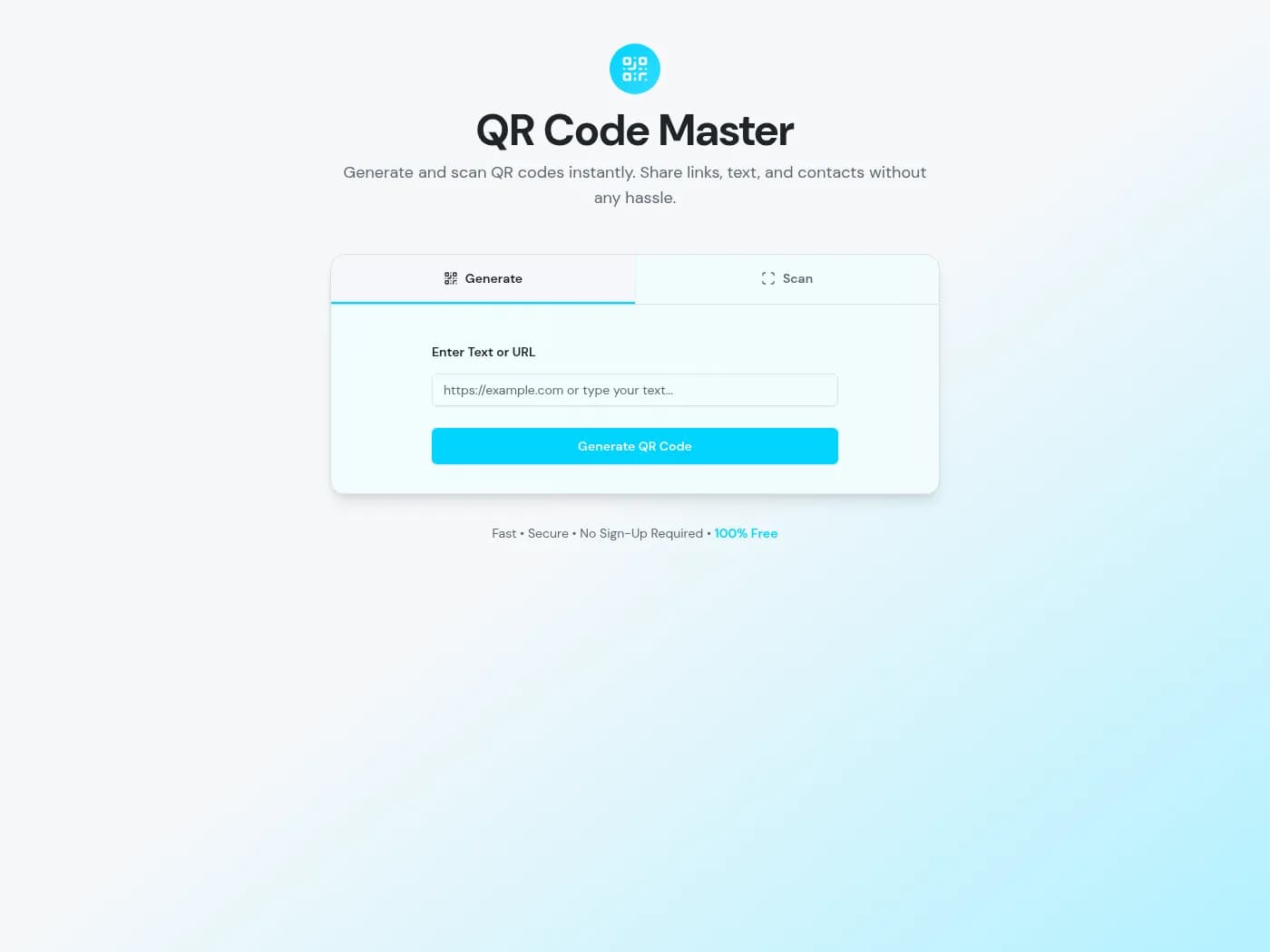 Simple QR Code Generator and Scanner