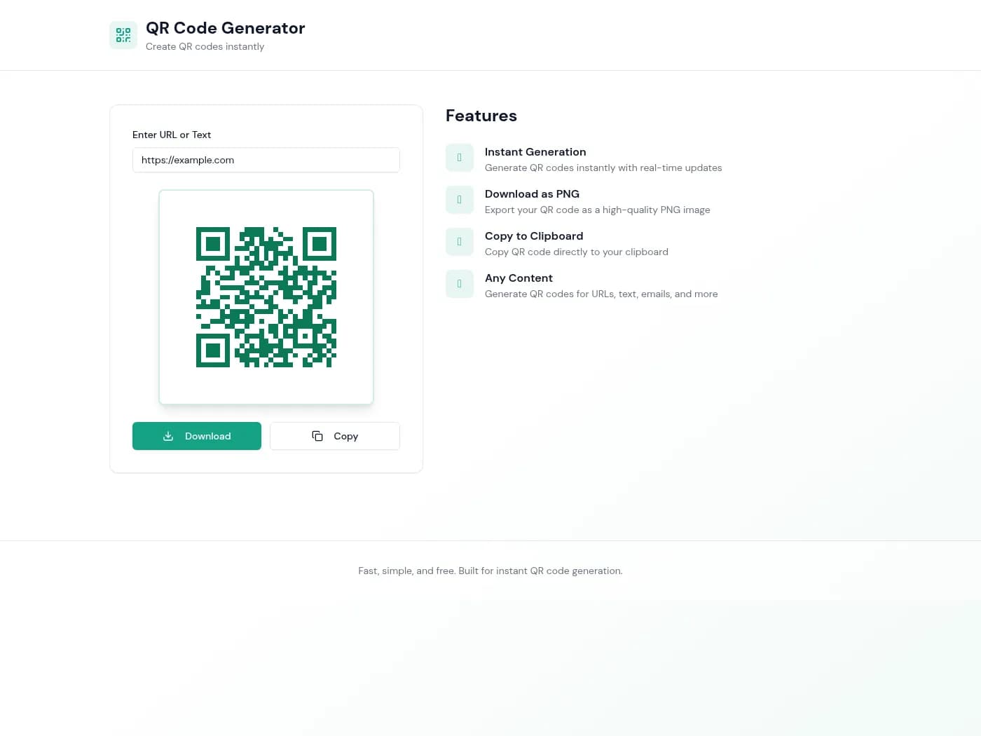 Simple QR Code Generator