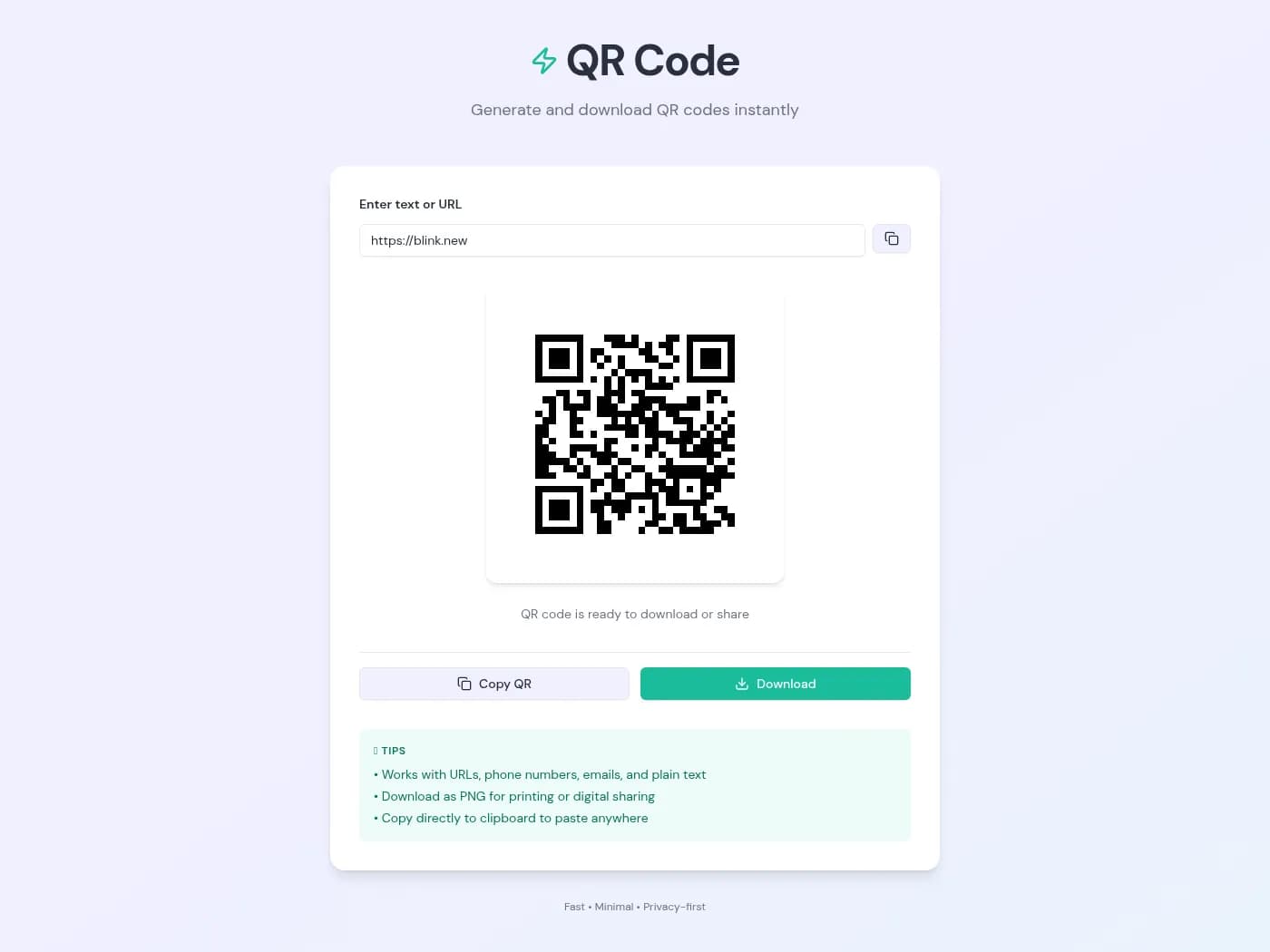 Simple QR Code Generator