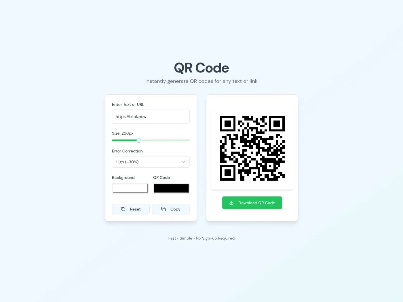 Simple QR Code Generator