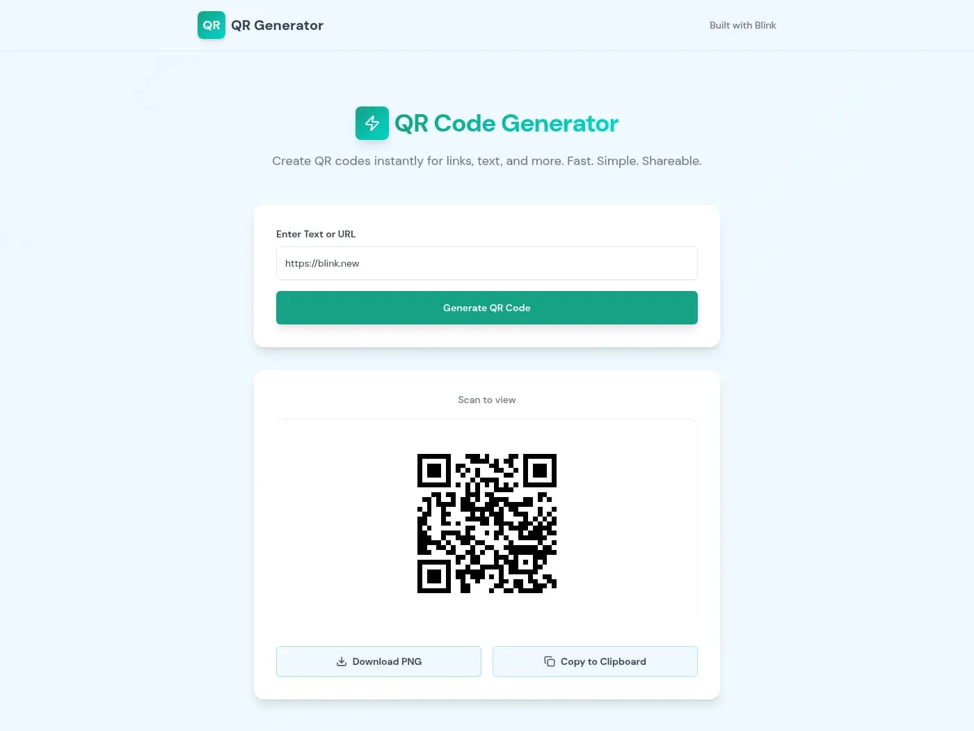 Simple QR Code Generator