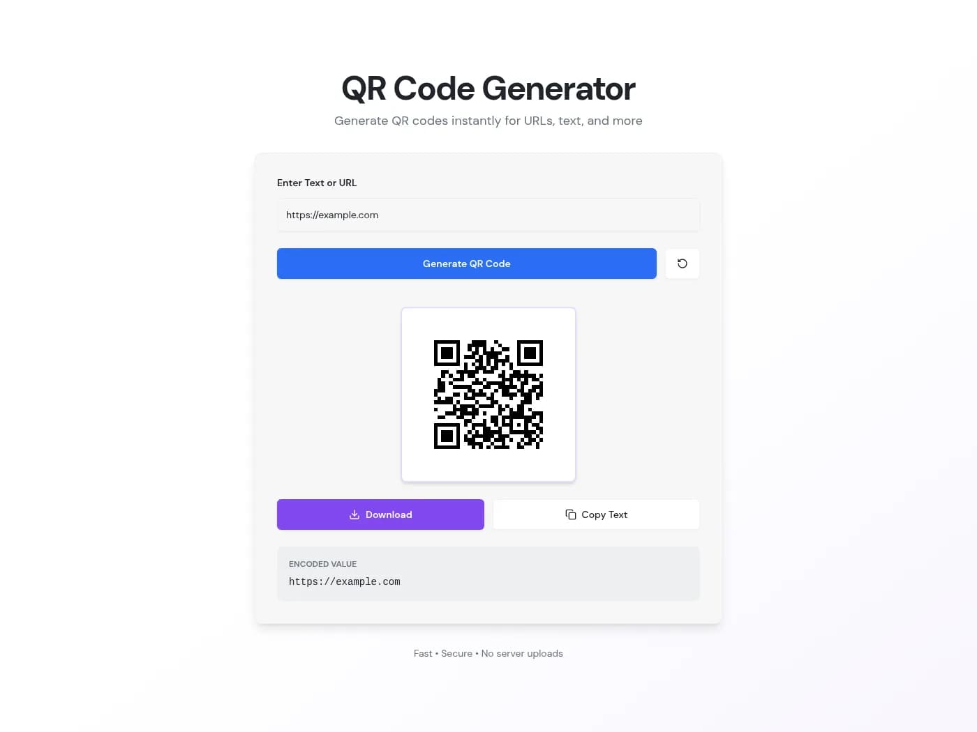 Simple QR Code Generator