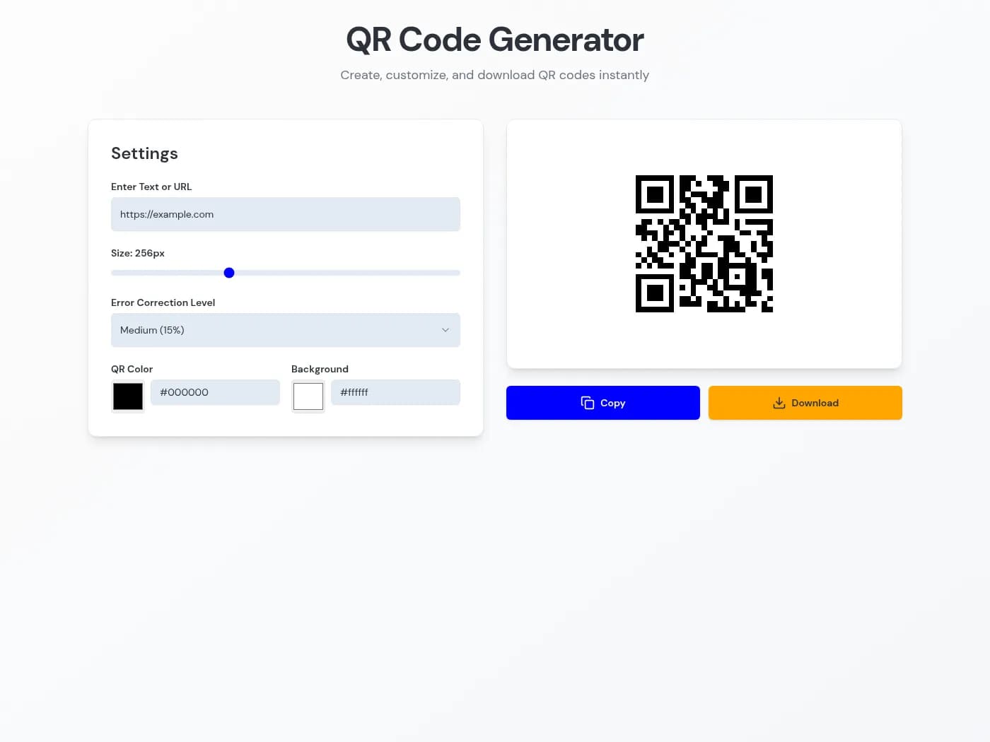 Simple QR Code Generator