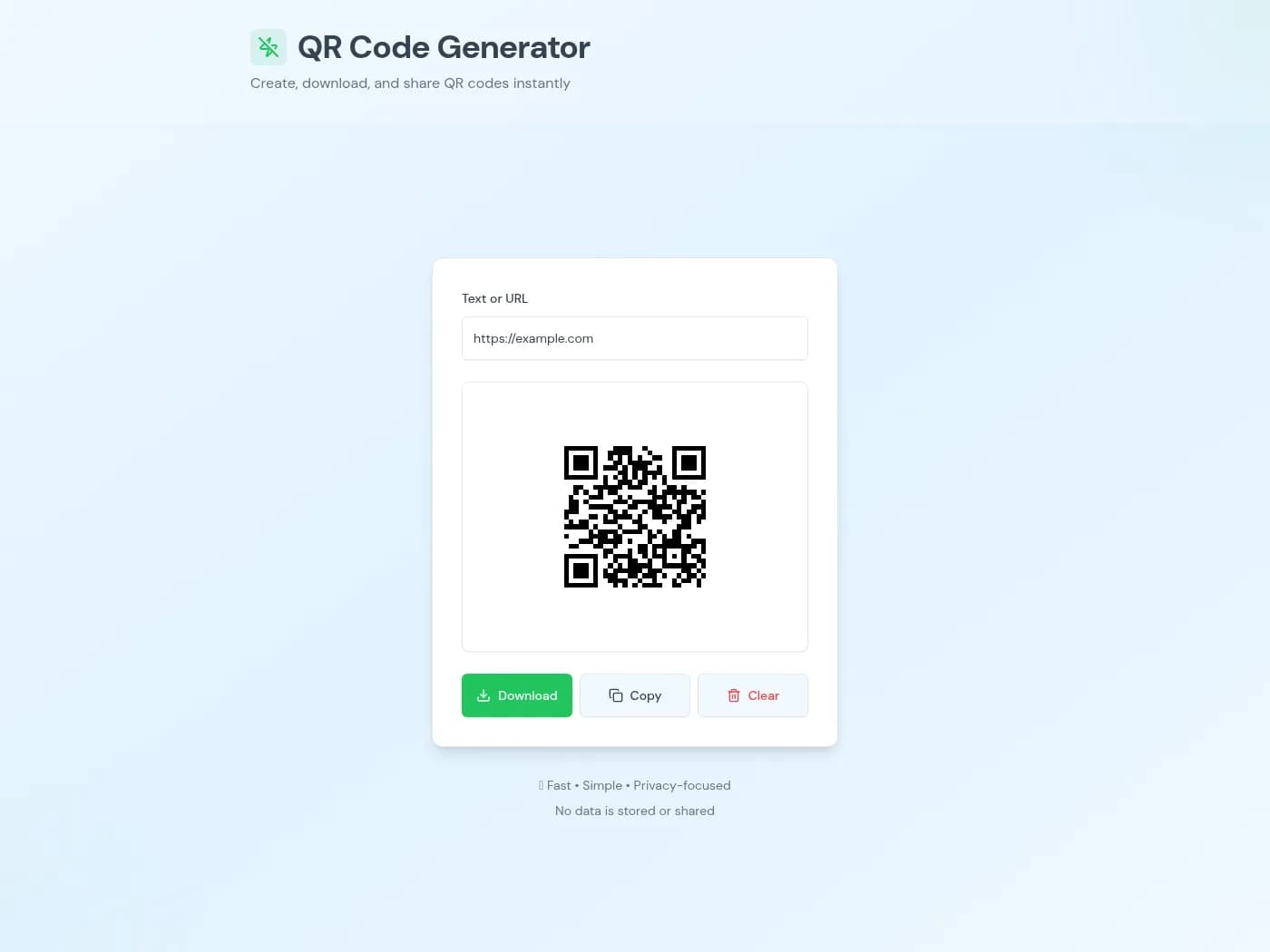 Simple QR Code Generator