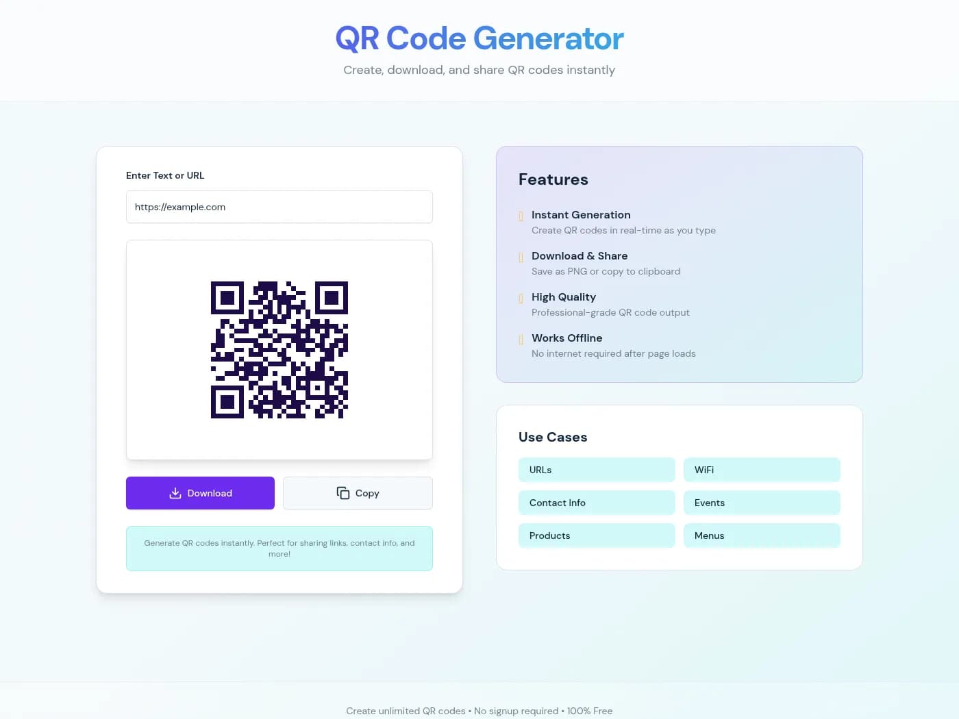 Simple QR Code Generator