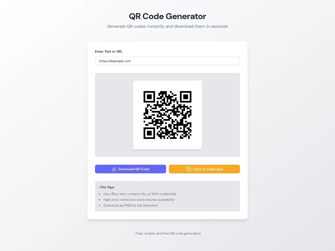 Simple QR Code Generator