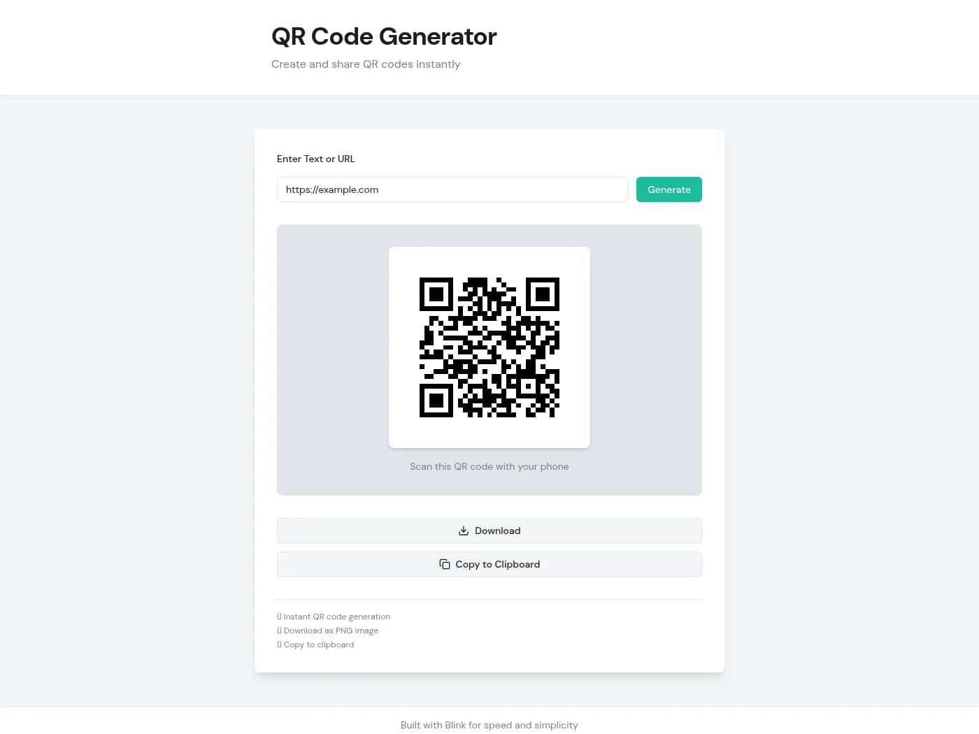 Simple QR Code Generator
