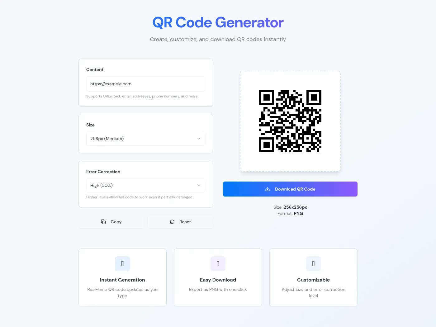 Simple QR Code Generator