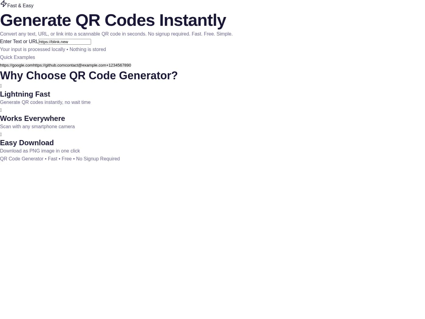 Simple QR Code Generator