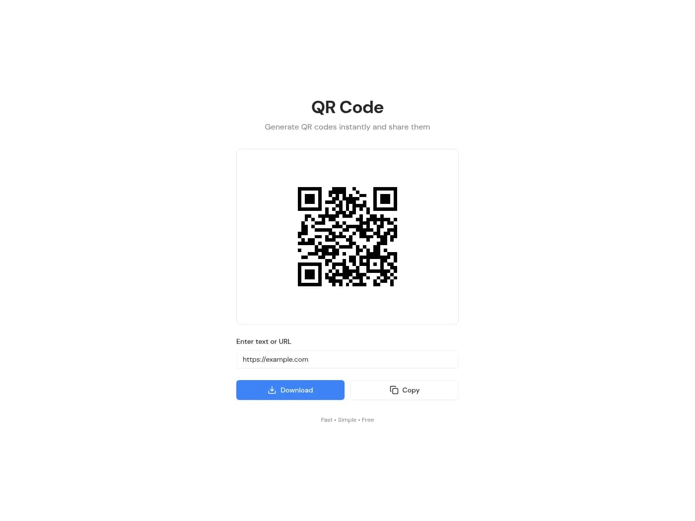 Simple QR Code Generator