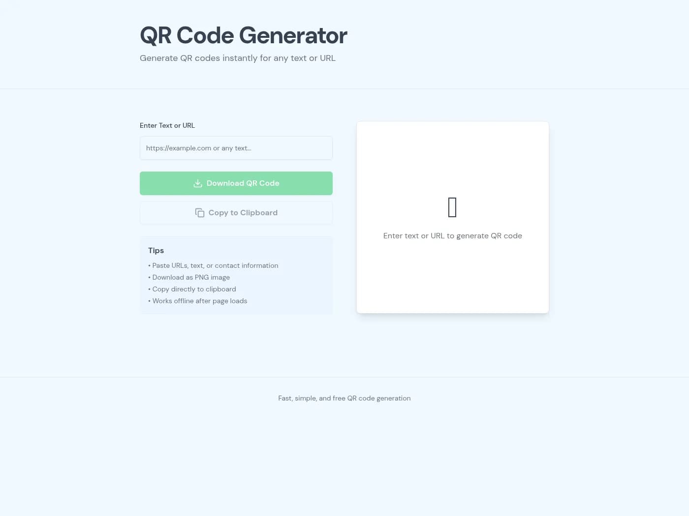 Simple QR Code Generator