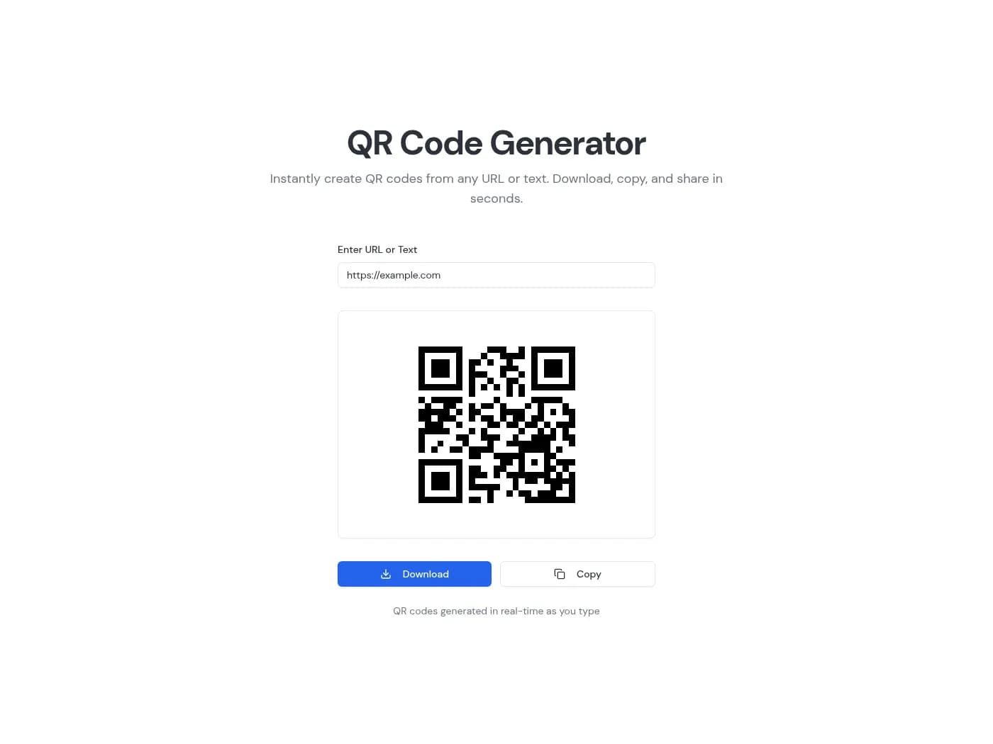 Simple QR Code Generator