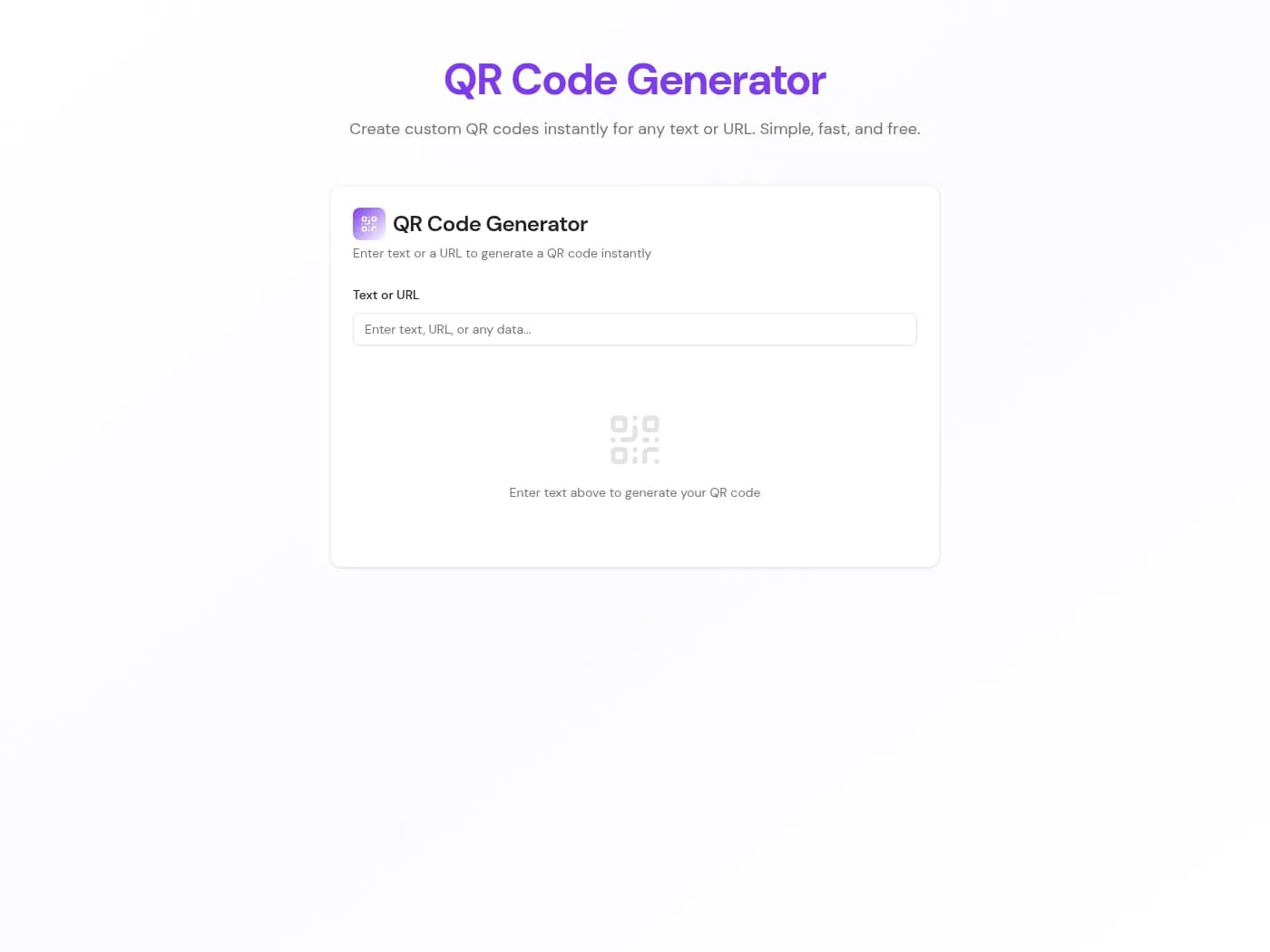 Simple QR Code Generator