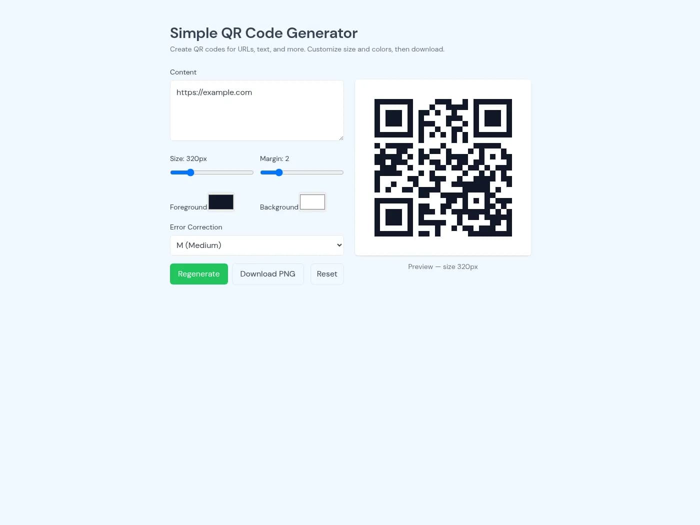 Simple QR Code Generator