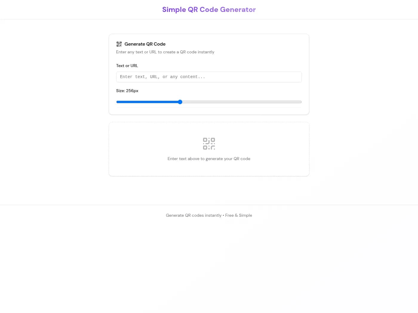 Simple QR Code Generator