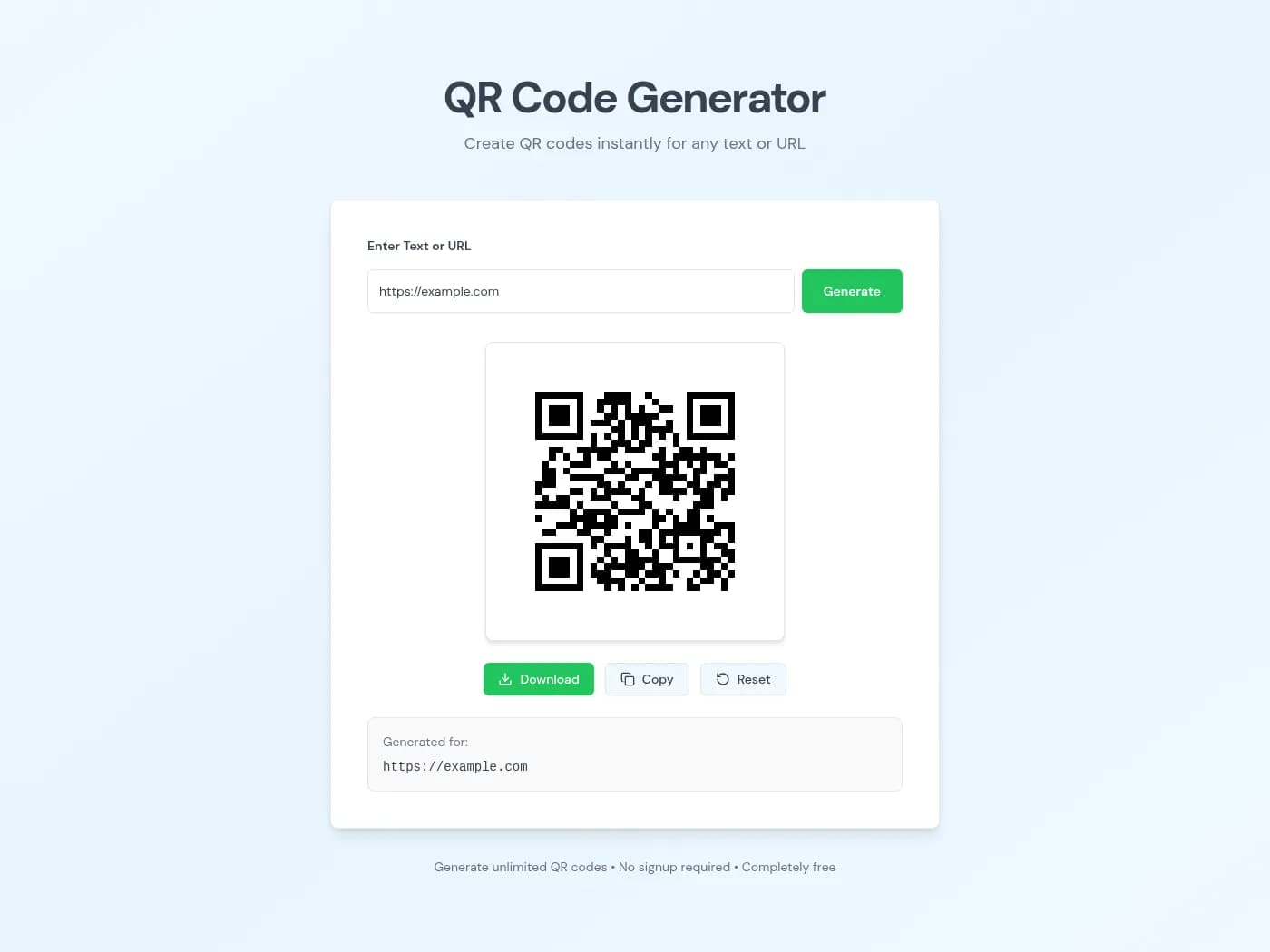 Simple QR Code Generator
