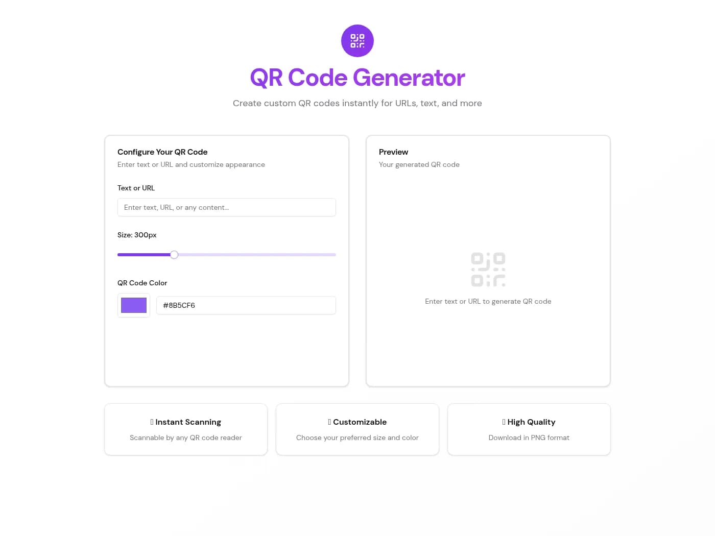 Simple QR Code Generator