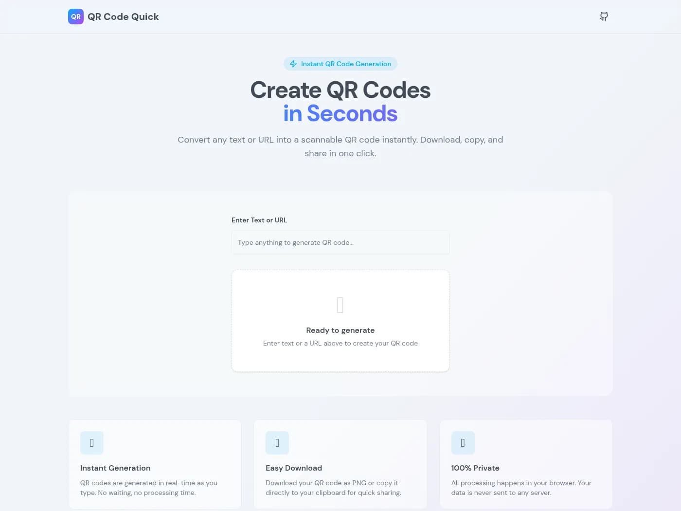 Simple QR Code Quick Generator